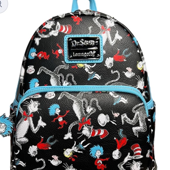 Loungefly | Bags | Loungefly Dr Seuss Black And Blue Backpack | Poshmark